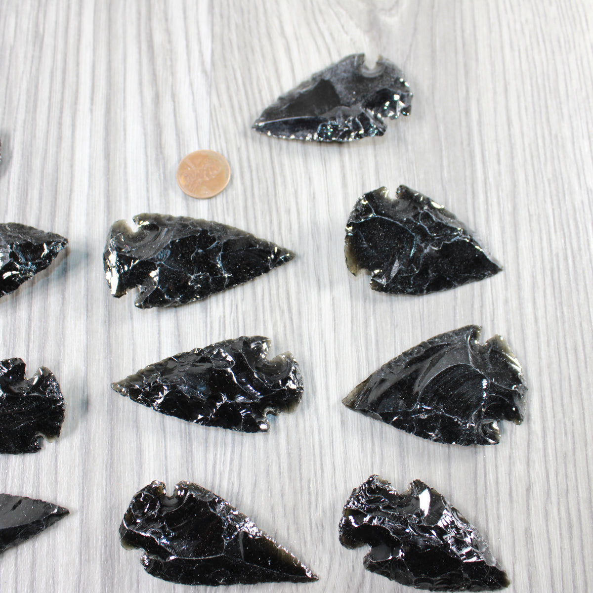 25 Large Obsidian Ornamental Arrowheads #974-2 Spearhead – Primitive Inspired