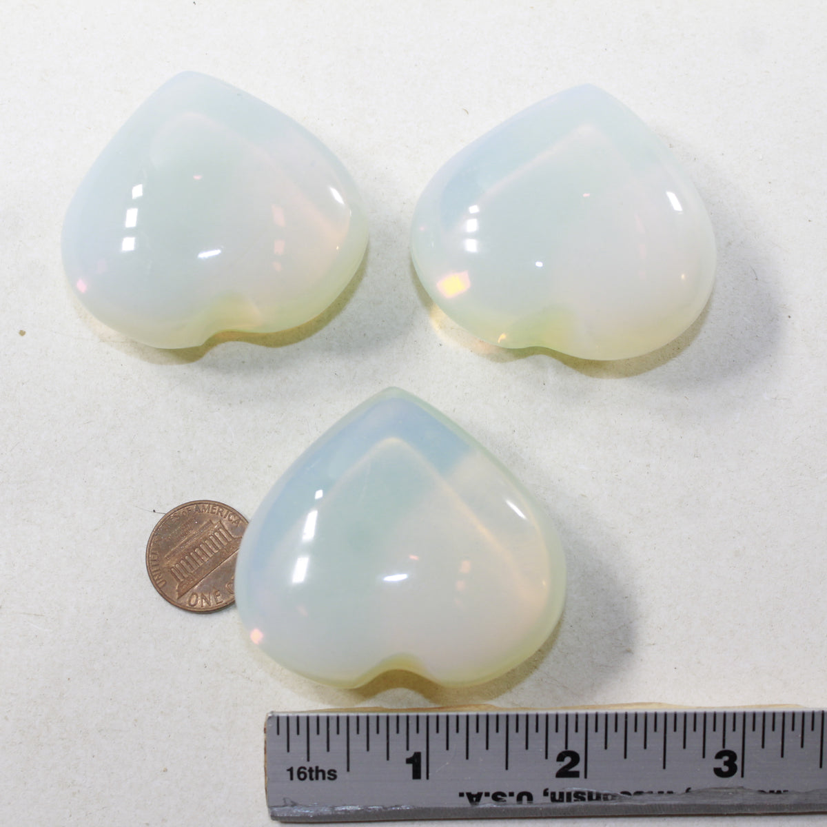 3 Opalite Hearts Combined Weight of 247 Grams #3341 Gemstone Hearts ...