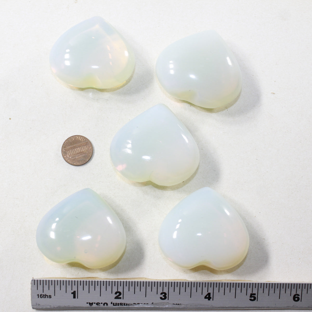 5 Opalite Hearts Combined Weight of 397 Grams #6141 Gemstone Hearts ...