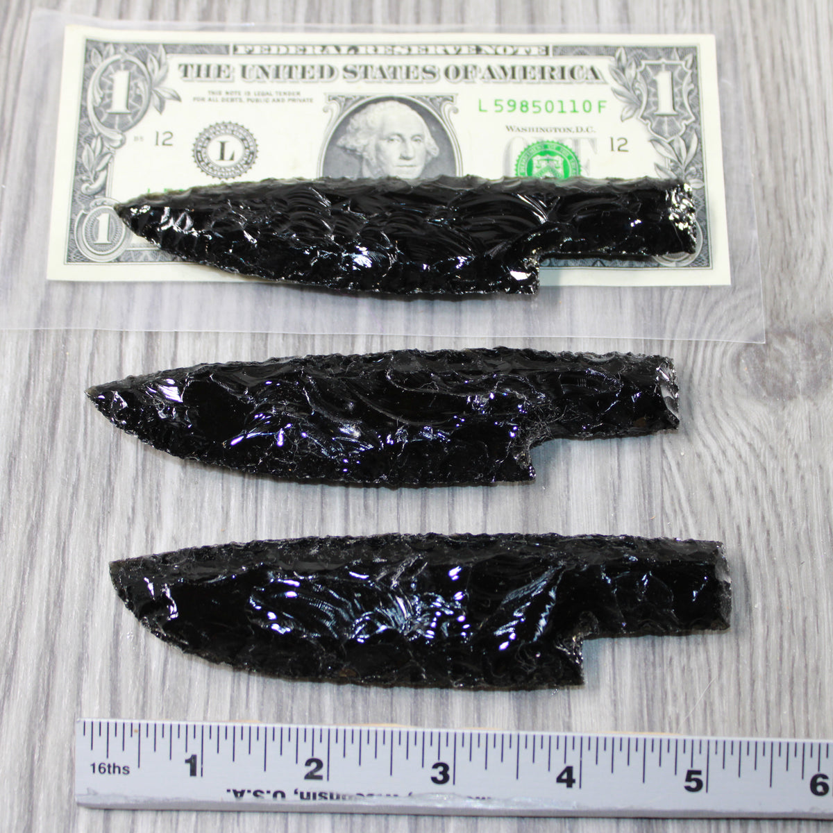 3 Obsidian Ornamental Knife Blades #9249 Mountain man knife – Primitive ...