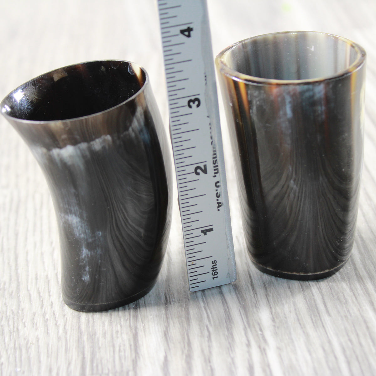 2 Small Horn Glasses #444-2 Medieval Tankard Double Shot Glass ...